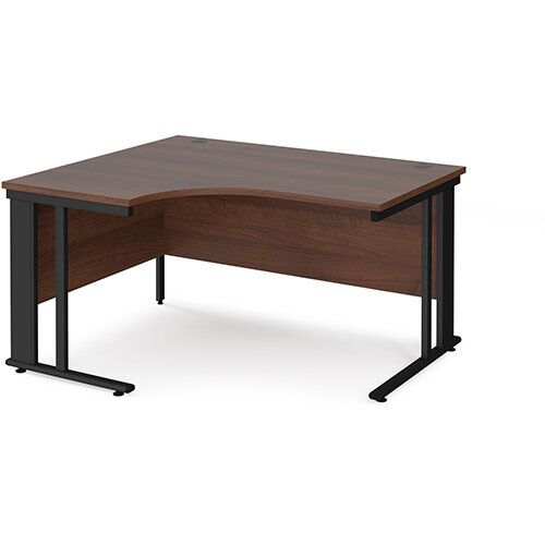 Maestro 25 Left Hand Ergonomic Desk 1400Mm Wide - Black Cable Managed ...