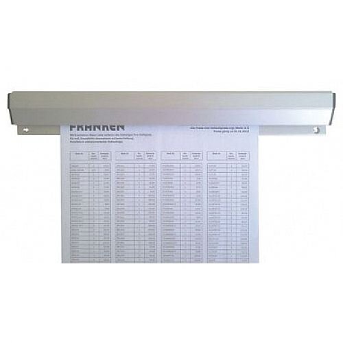 Franken Aluminium Paper Holder Rail 118x4cm Silver PKSA118 - Hunt Office UK