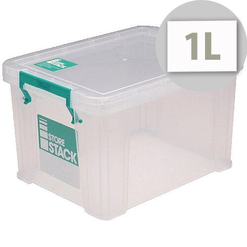StoreStack Clear 1 Litre Storage Box W180 x D110 x H90mm RB00814 - Hunt ...