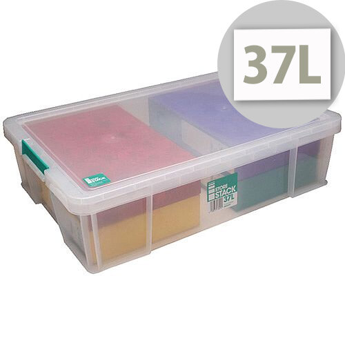StoreStack 37 Litre Box Clear W680 x D440 x H170mm RB75899 - Hunt Office UK