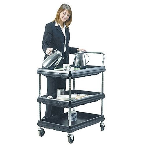 Deep Ledge Trolley PBC2030-3DBL 3-Tier Black 375055 - Hunt Office UK