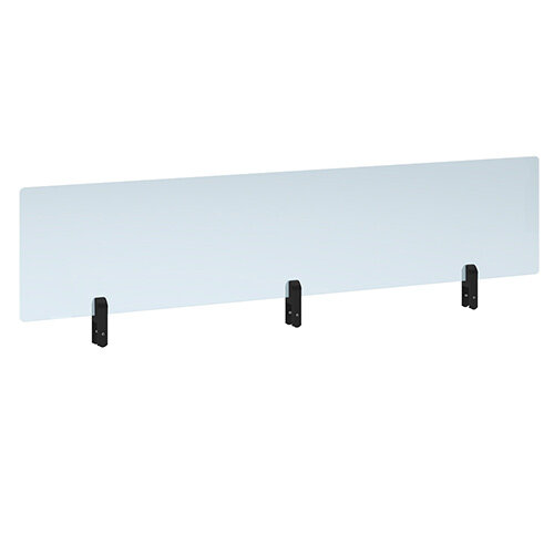 Desktop Clear Acrylic Screen Topper With Black Brackets 1400mm Wide ...