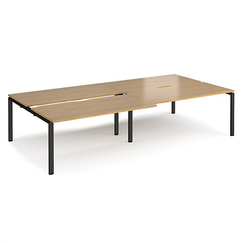 Adapt Sliding Top Double Back To Back Desks 3200Mm X 1600Mm - Black ...