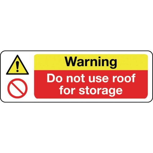 Sign Warning Do Not Use Roof 600x200 Aluminium - Hunt Office UK