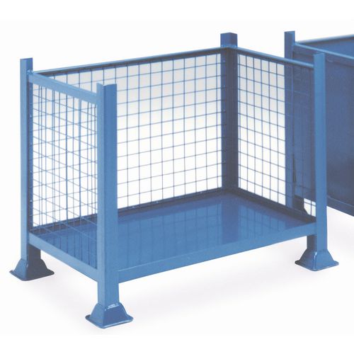 Steel Pallet With Open Fronted Mesh Sides WxDxH 915x915x760mm - 1000kg ...