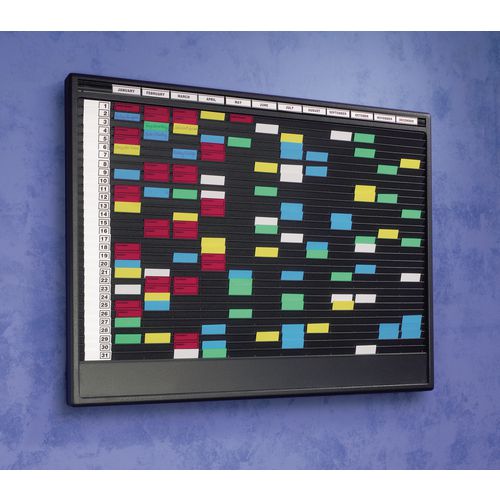 Board Visual Planning System Perpetual Year A8,648X838mm - Hunt Office UK