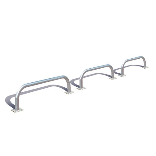 Galvanised 60mm Dia Perimeter Barrier On Base Plates L1000xH300mm ...