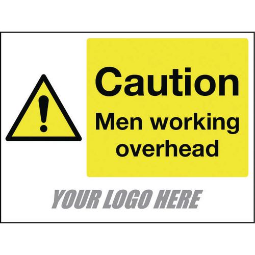 Sign Men Working Overhead 600x400mm 10mm Correx - Hunt Office UK