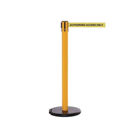 Rollersafety 250 Yellow Post Authorised Access Only 3.4M Yellow Webbing ...