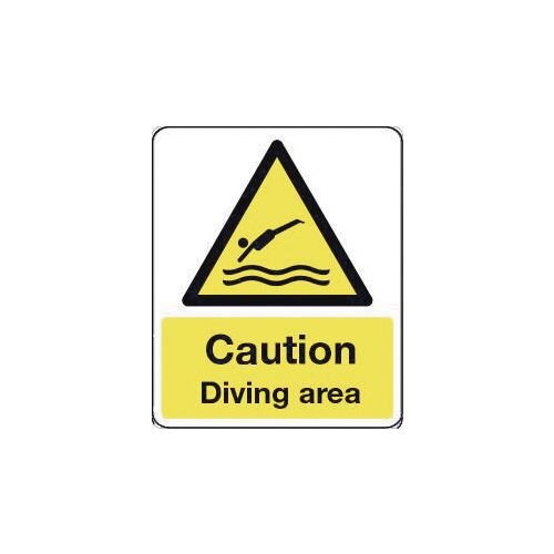 Sign Caution Diving Area 600X450 Vinyl - Hunt Office UK