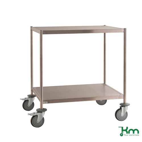 Two Tier Stainless Steel Trolley LxW 1075x575mm. Welded Construction ... Two Tier Stainless Steel Trolley LxW 1075x575mm. Welded Construction ...
