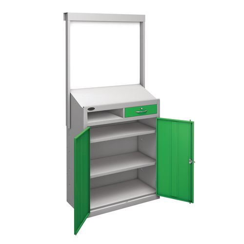 Information Workstation Whiteboard Sloping Top Drawer Cupboard With ...