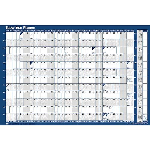 Sasco Year Planner Unmounted 2018 2401859 - Hunt Office UK