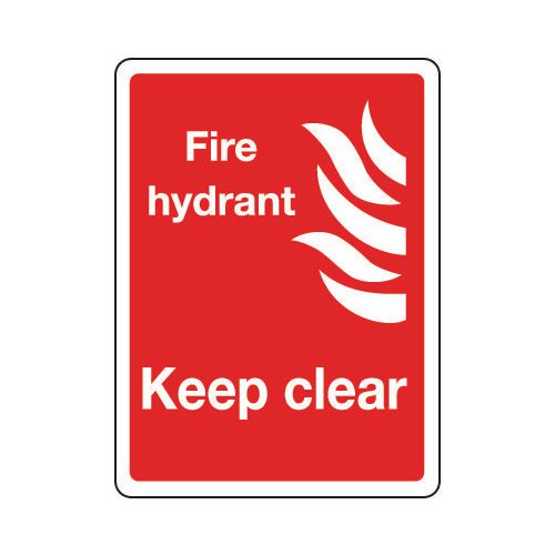 Sign Fire Hydrant Keep Clear 300x400 Polycarb - Hunt Office UK