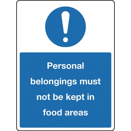 Sign Personal Belongings 150x200 Polycarbonate - Hunt Office UK