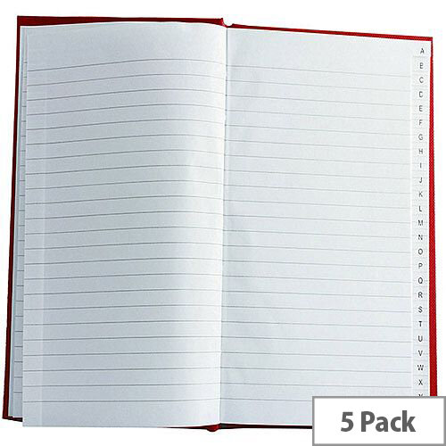 Whitebox A5 Indexed Ruled Manuscript Book Pack of 5 WX01064 - Hunt ...