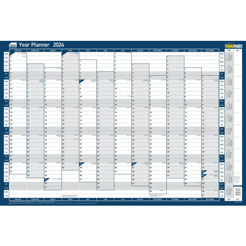 Sasco Original Year Vertical Wall Planner 2024 Unmounted W915 x H610mm ...
