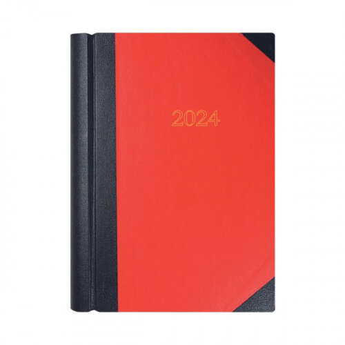Collins A4 Desk Diary 2 Pages Per Day Black/Red 2024 42 - Hunt Office UK