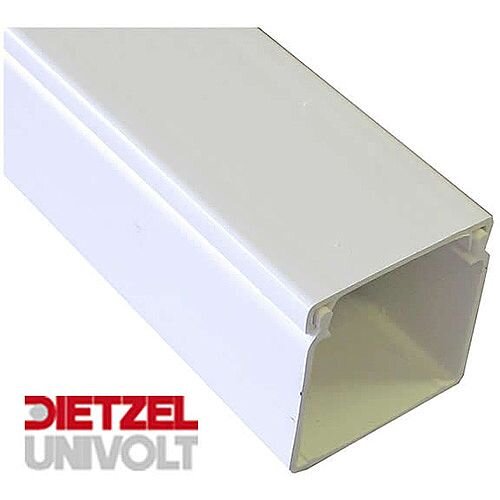 50mm x 50mm PVC Maxi Trunking 3m lgth - White - Hunt Office UK