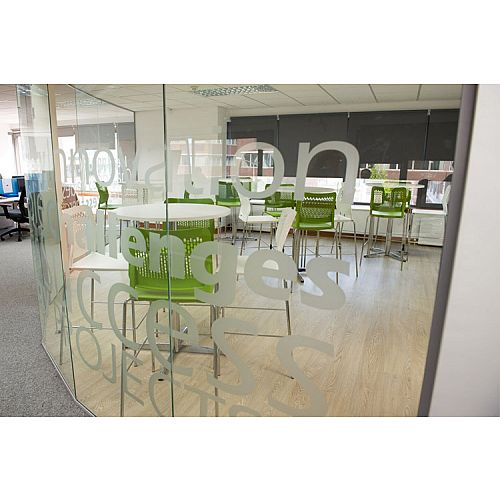 Curved Glass Partitions With Frosted Window Film Design: Sidetrade ...