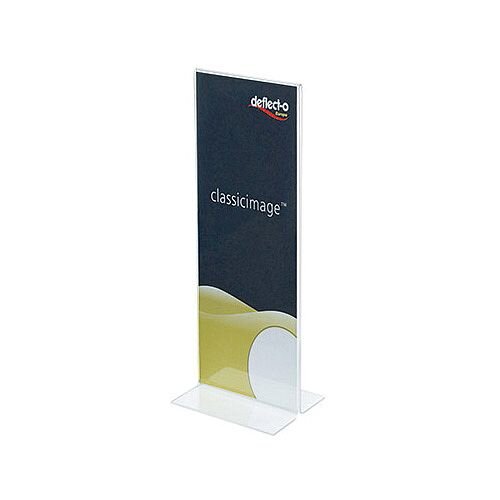 Deflecto Stand Up Sign Holder 1/3xA4/DL Clear - Hunt Office UK