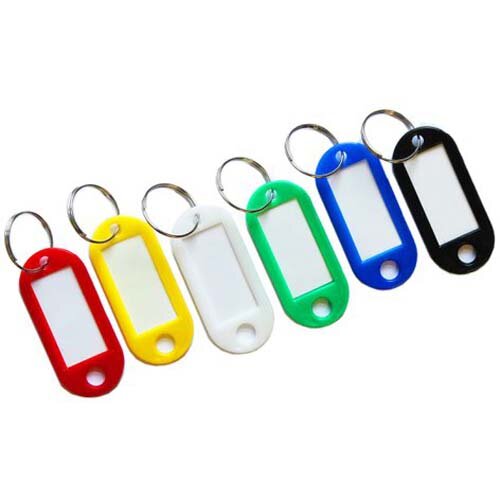 ValueX Key Tags Plastic Assorted Colours (Pack 100) - HuntOffice.co.uk