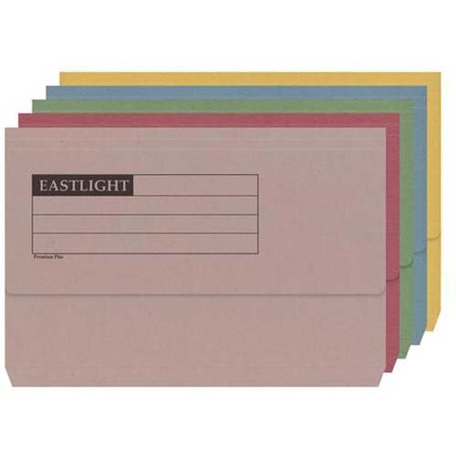 ValueX Document Wallet Manilla Foolscap Half Flap 285gsm Assorted (Pack ...