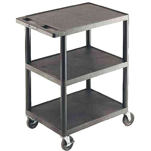 GPC 3-Shelf Service Trolley Black GI341L - Hunt Office UK