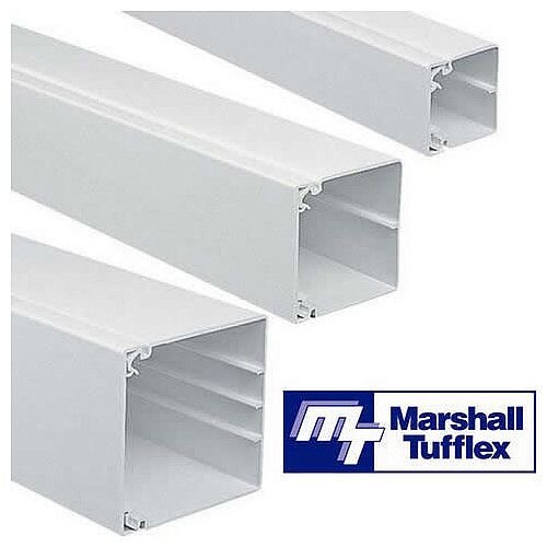 50mm x 50mm PVC Maxi Trunking 3m lgth- White - Hunt Office UK