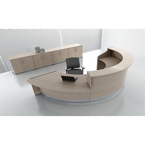 Valde Circular Reception Unit Canadian Oak Finish RD37 - Hunt Office UK