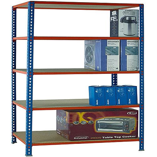 Standard Duty Painted Orange Shelf Unit Blue W900xD300xH2000mm 378966 ...