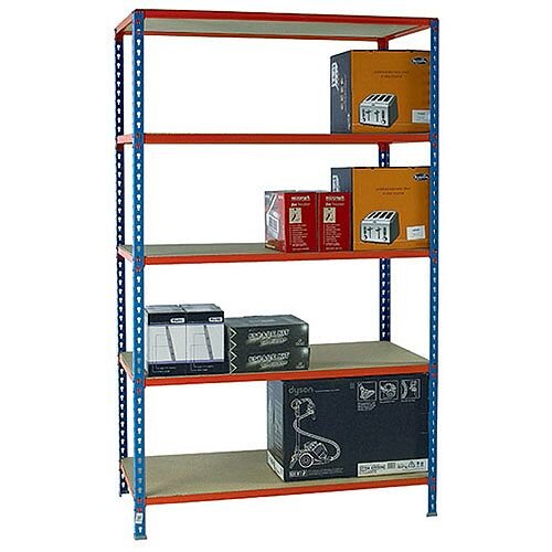 Standard Duty Painted Orange Shelf Unit Blue W1200xD600xH2000mm 378986 ...