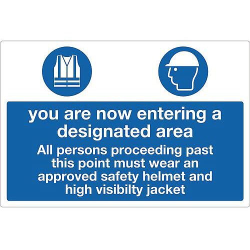 Aluminium Personal Protection Sign You Are Now Entering A Designated ...