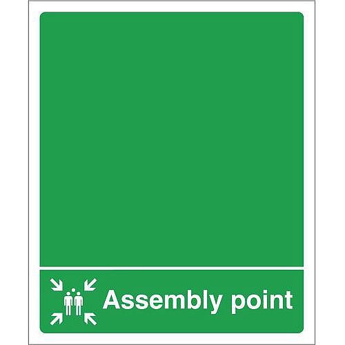 Sign Assembly Point 250X300 Aluminium - Hunt Office UK