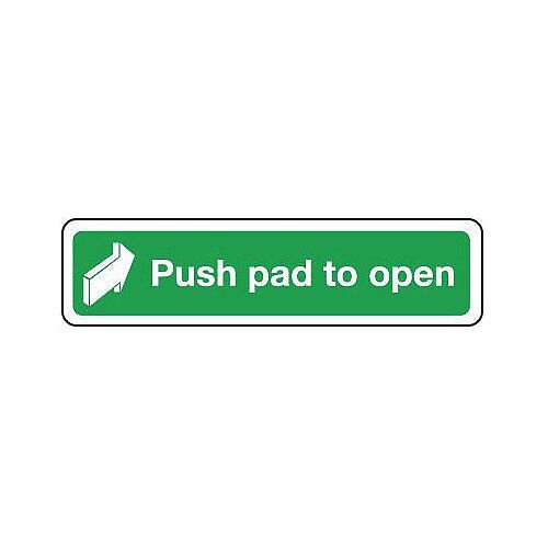 Aluminium Push Pad To Open Sign - Hunt Office UK