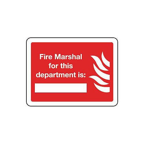 Sign Fire Marshall For This Dept Is 200X150 Aluminium - Hunt Office UK