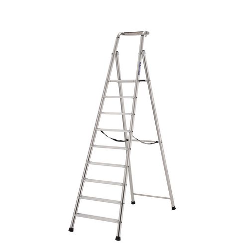 Extra Heavy Duty Aluminium 9 Step Ladder Platform Height 2.14M Closed ...
