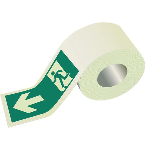 Photoluminescent Safety Way Guidance Direction Tape Wide 80mm x 10m Ref ...
