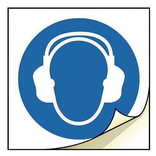 General Safety Labels Wear Ear Protection Roll Of 100 - Hunt Office UK