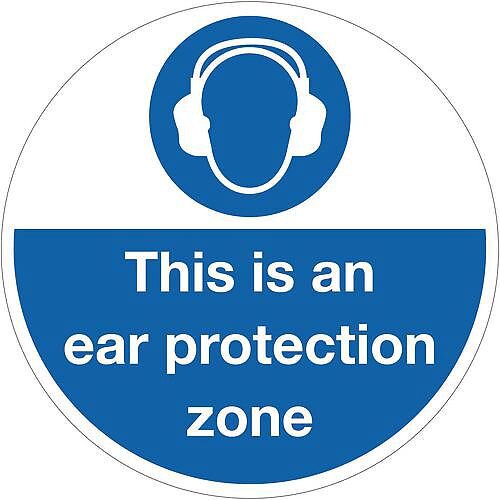 Sign This Is An Ear Protection Zone 400 Dia Floor Graphic Vinyl - Hunt ...