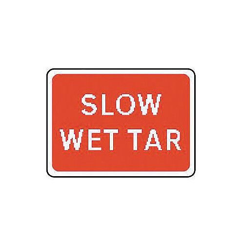 Sign Slow Wet Tar 1050X750 Aluminium - Hunt Office UK