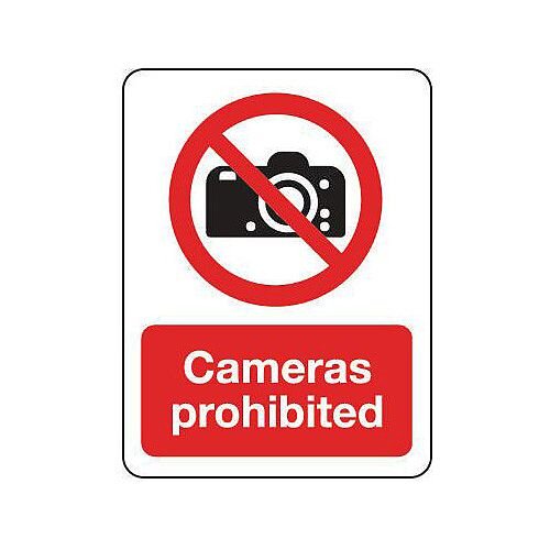 Self Adhesive Vinyl General Prohibition Sign Cameras Prohibited - Hunt ...