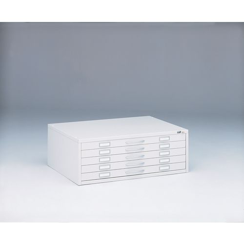 A0 Plan File Half Height 5 Drawer Filing Cabinet Grey - Hunt Office UK