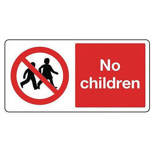 Large Sign No Children 1220 x 2440mm - Hunt Office UK