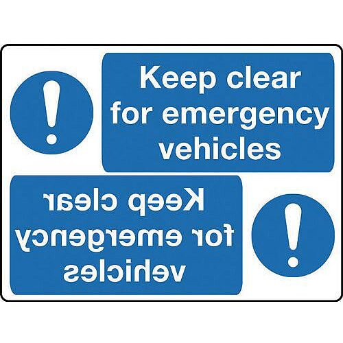 Self Adhesive Vinyl Mirror Sign Header Keep Clear For Emergency ...