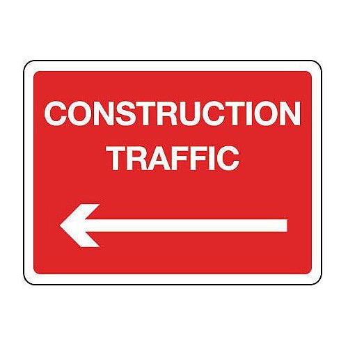 Sign Construction Traffic Arrow Left 600X450 Aluminium Reflecting ...