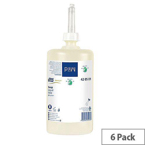 Tork S1 Premium Liquid Hand Soap Mild Cartridge Refills 1L (Pack 6 ...
