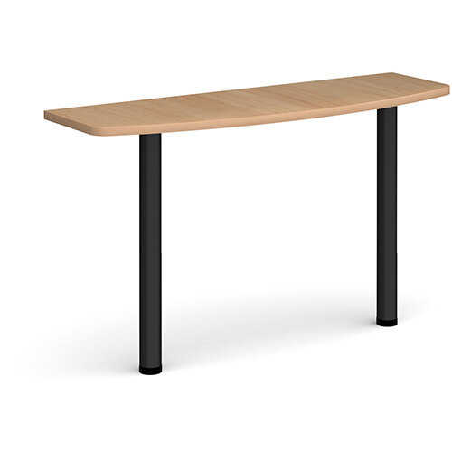 D-end desk extension table 1200mm wide with black legs - beech top ...