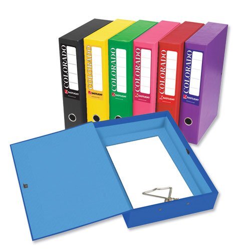 A4 Box File Blue Lock Spring 70mm Spine Pack 5 Eastlight Colorado 