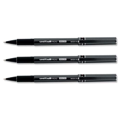 Uni-ball UB155 Black Rollerball Pen UB155BLK Pack 12 - Hunt Office UK
